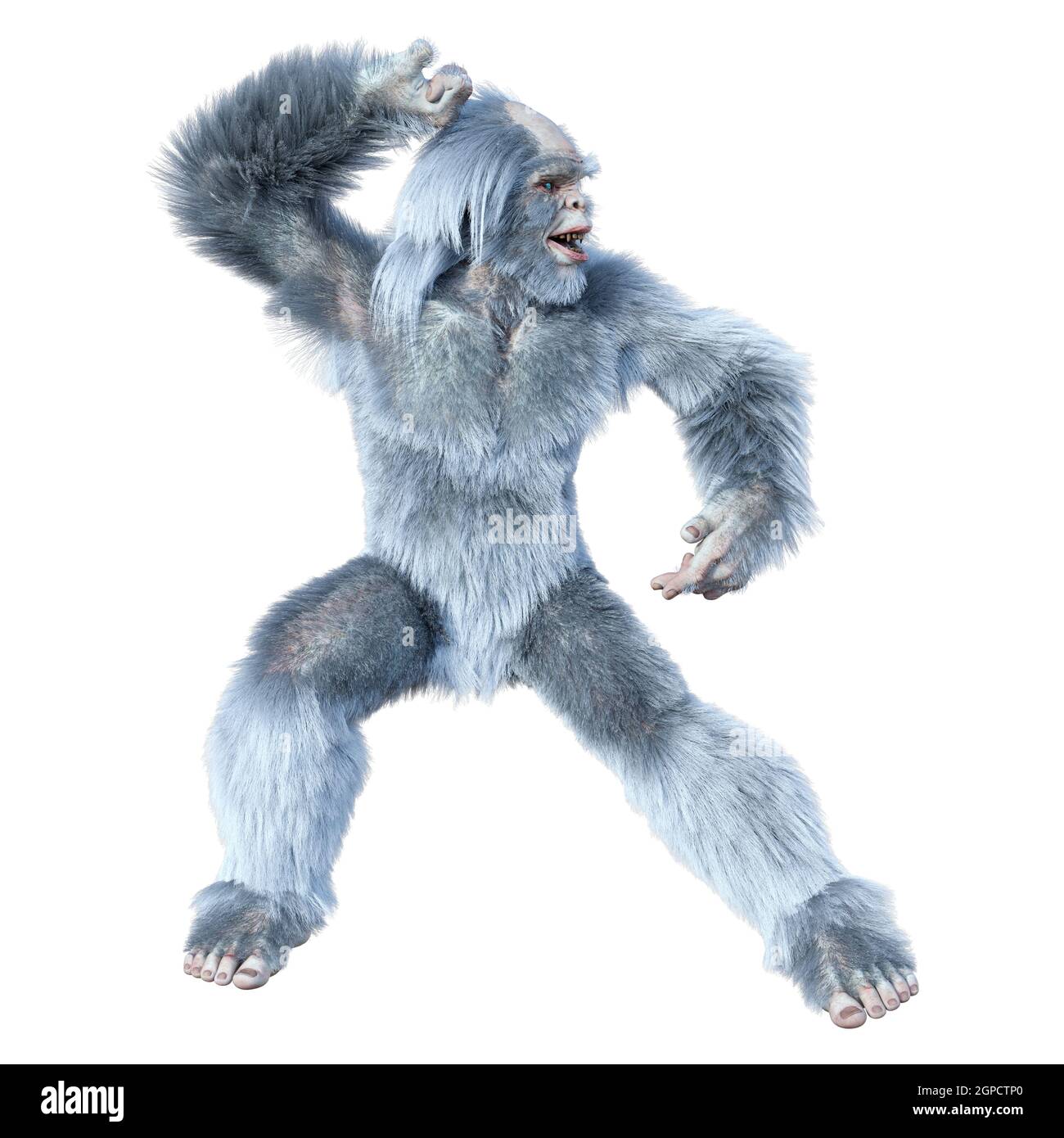 3D rendering of a fantasy creature yeti isolated on white background ...