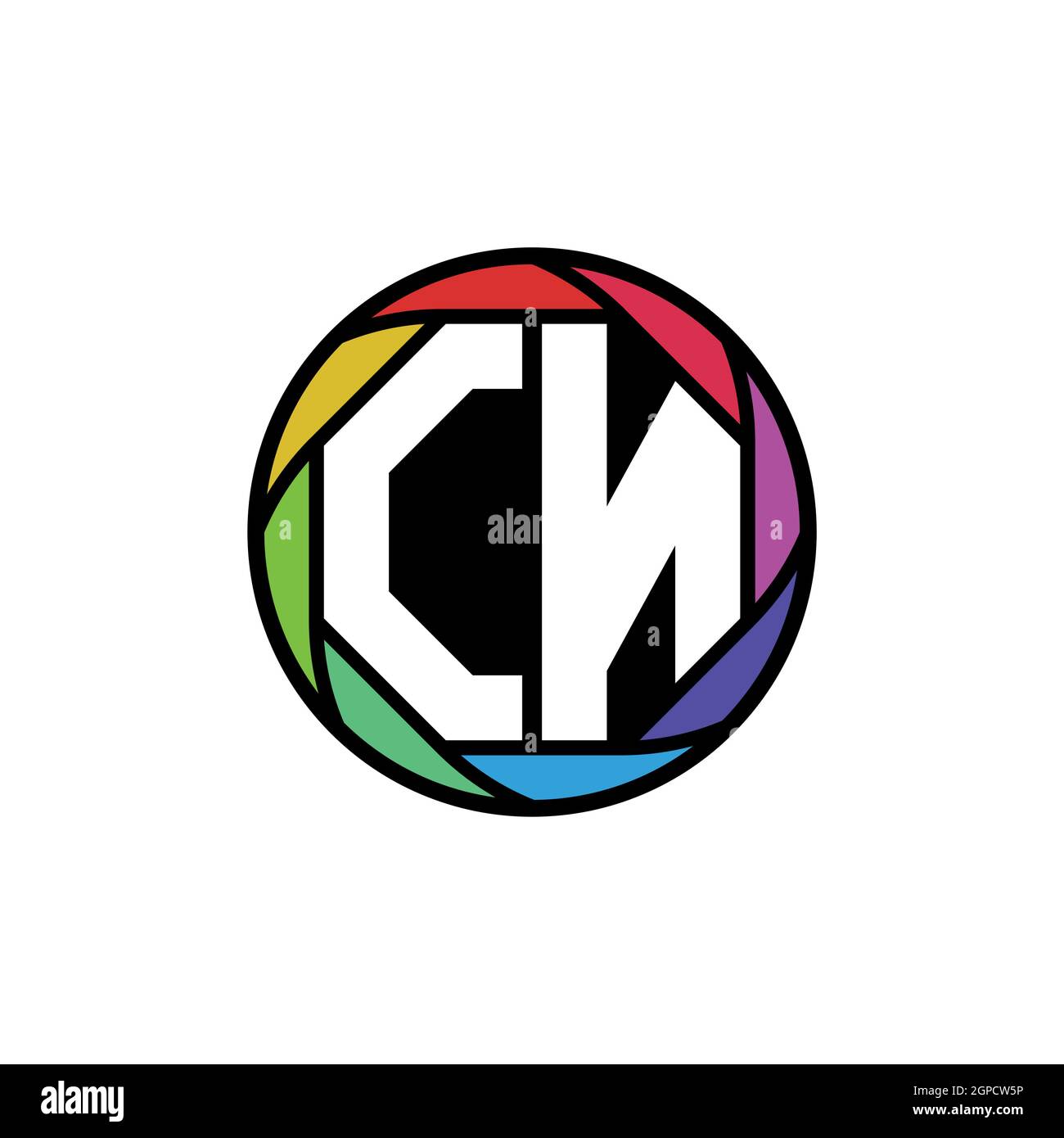 Letter c n polygon logo Stock Vector Images - Alamy