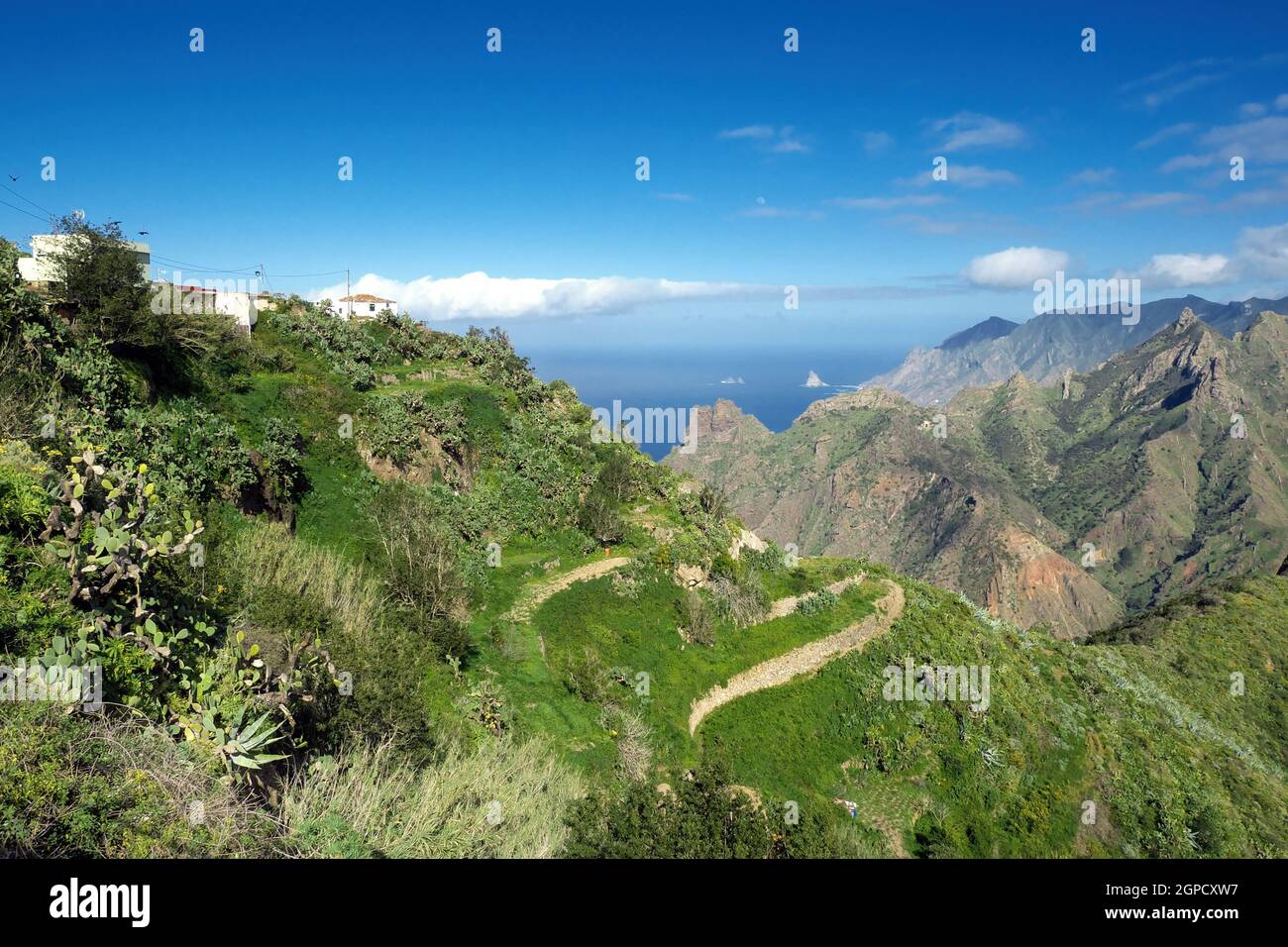 View over the Anaga mountains and the Atlantic from Taborno (Tenerife ...