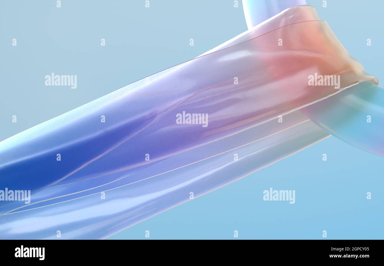 Gradient clothes with blue background, 3d rendering. Computer digital ...