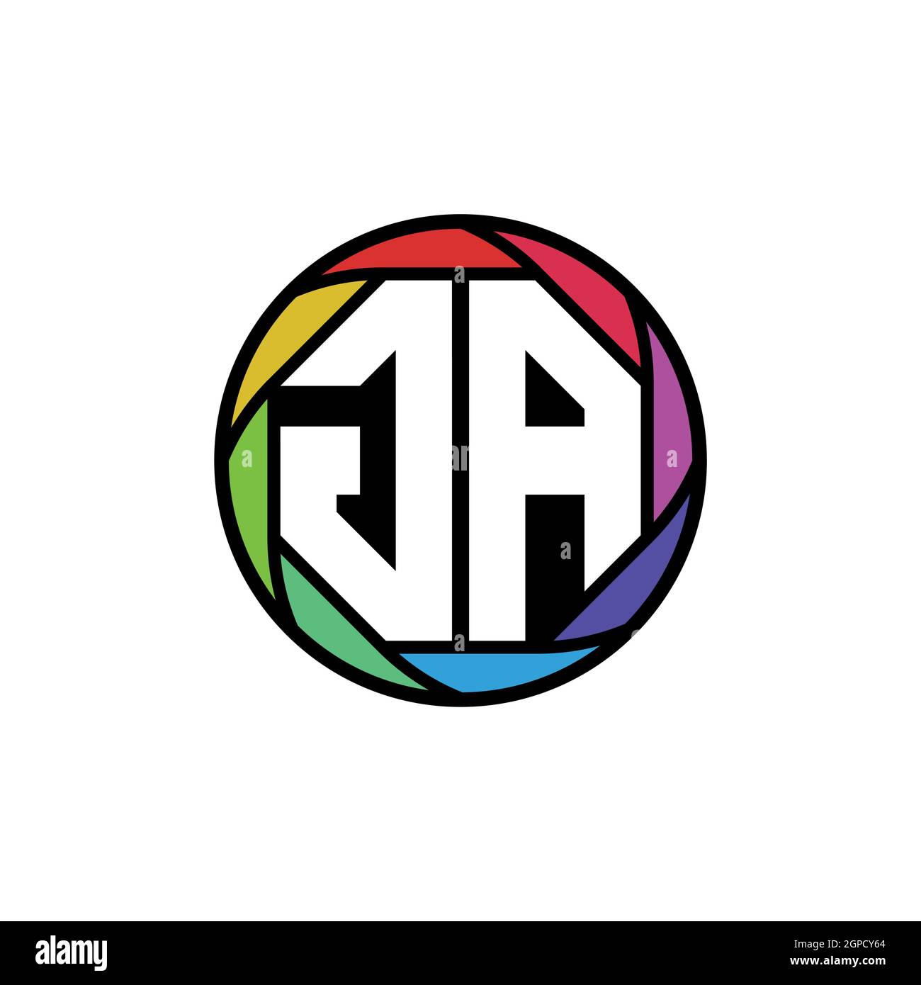 GA Monogram Logo Letter Geometric Polygonal lens rainbow, geometric ...