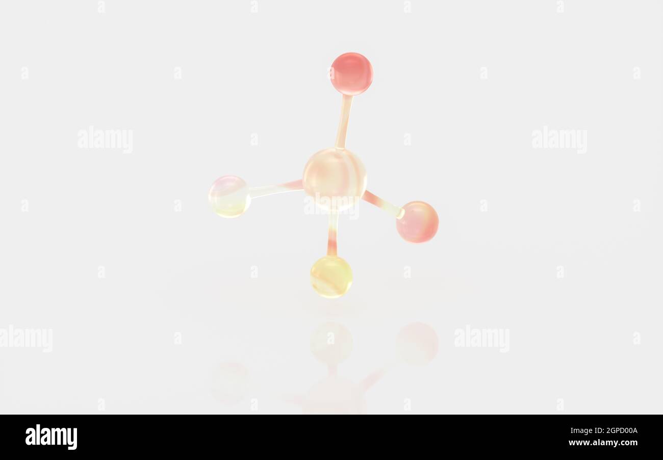 Gradient molecules with white background, 3d rendering. Computer ...