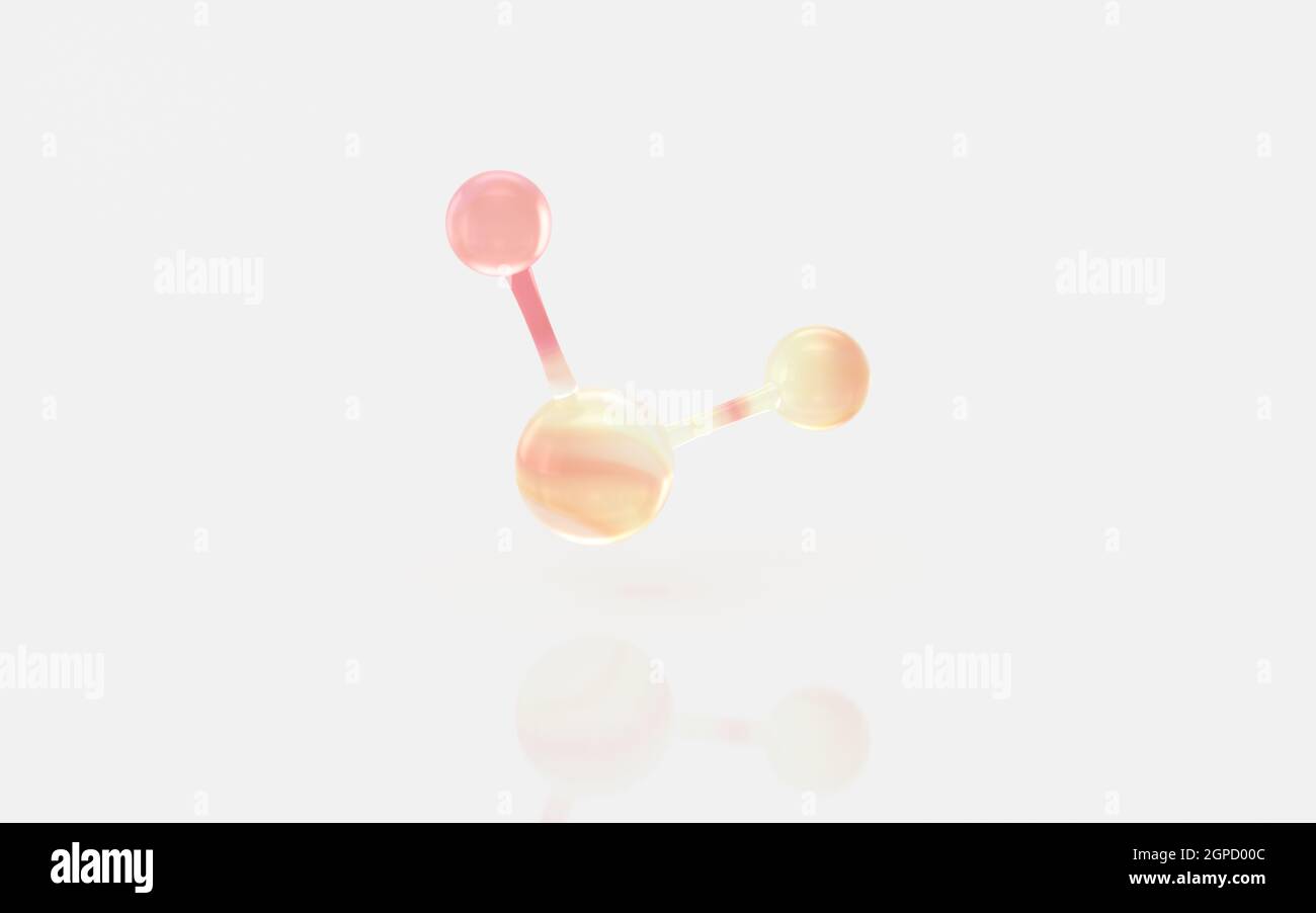Gradient molecules with white background, 3d rendering. Computer ...