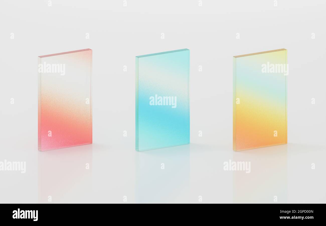Gradient glass with white background, 3d rendering. Computer digital ...