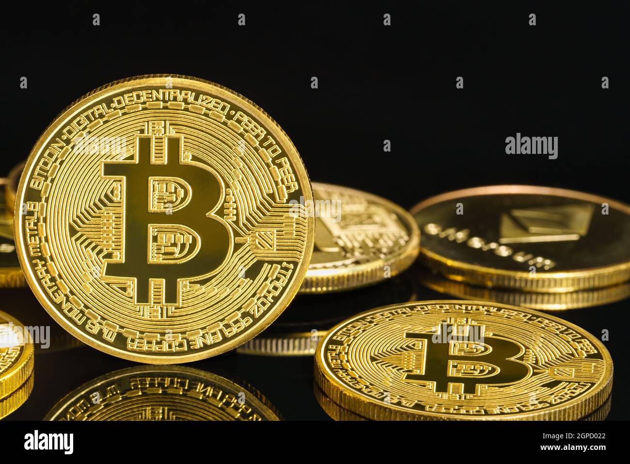 Bitcoin cryptocurrency digital bit coin BTC currency concept ,Golden ...