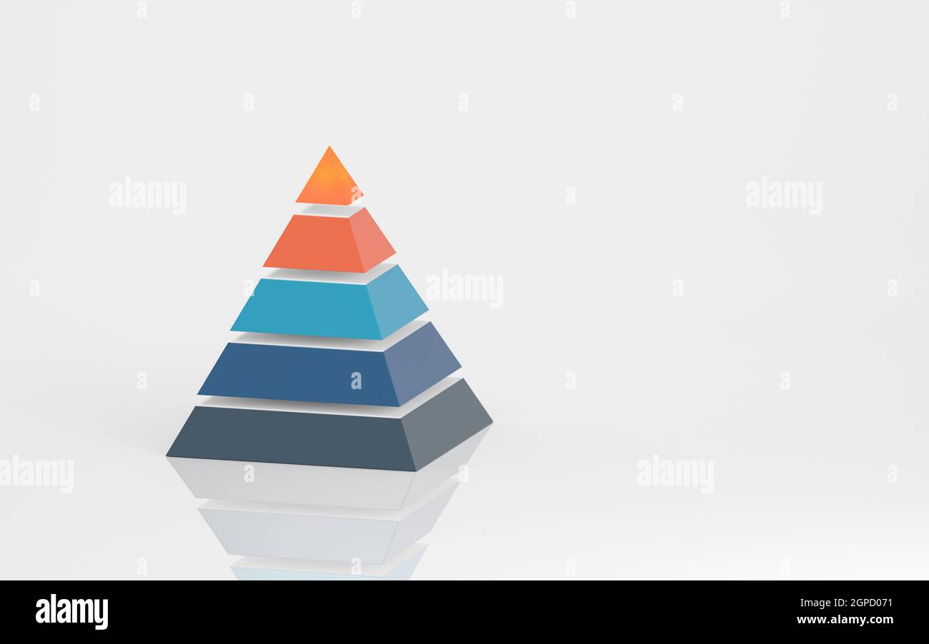 Pyramid graphics and data analysis, 3d rendering. Computer digital ...