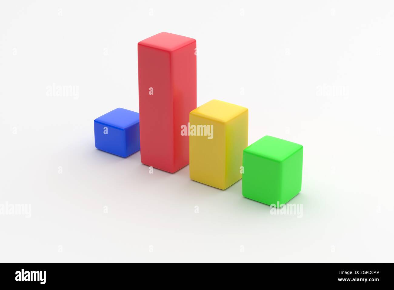 3D rendering bar chart isolated on white background Stock Photo - Alamy