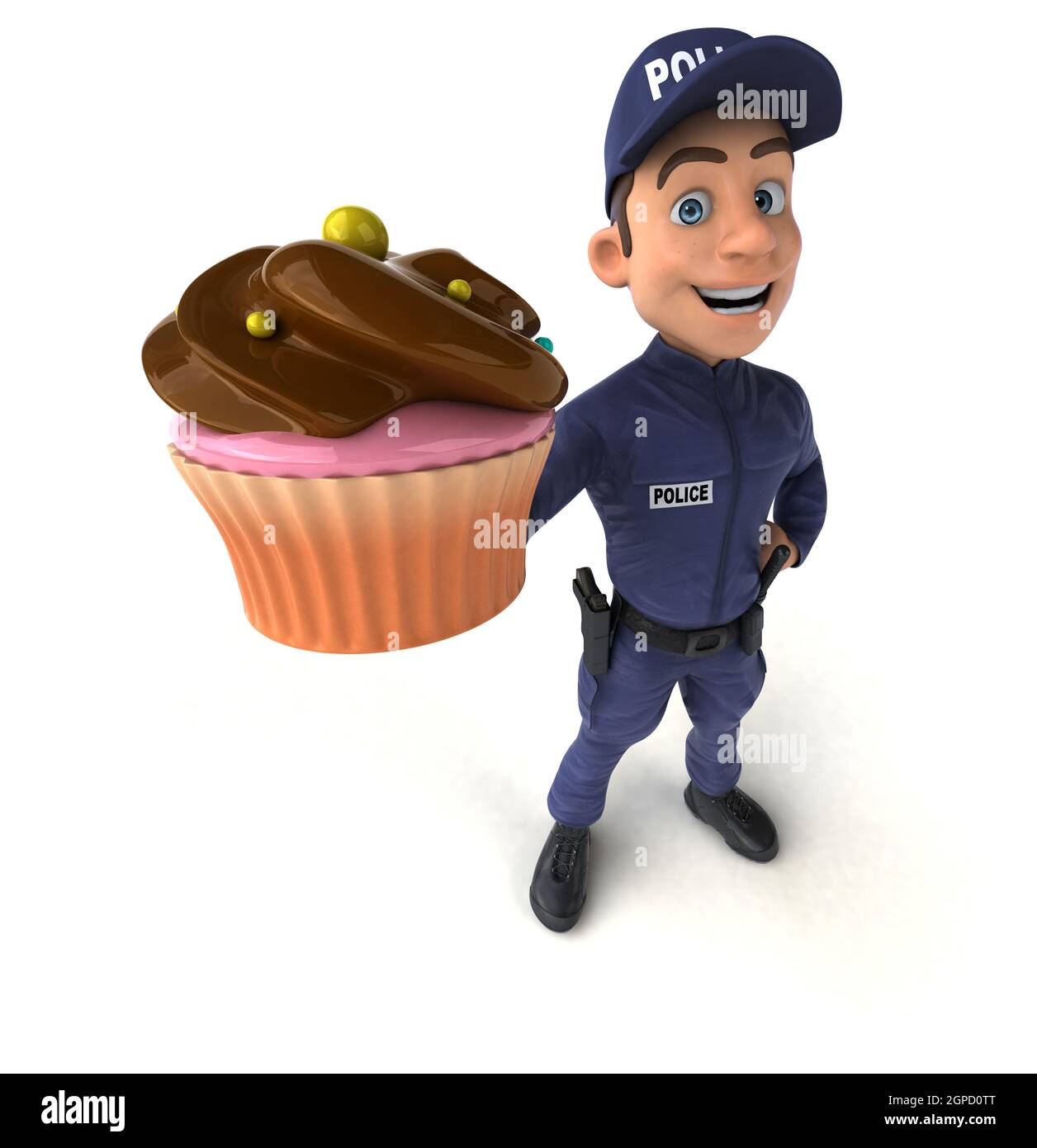 Fun 3D illustration of a cartoon Police Officer Stock Photo - Alamy