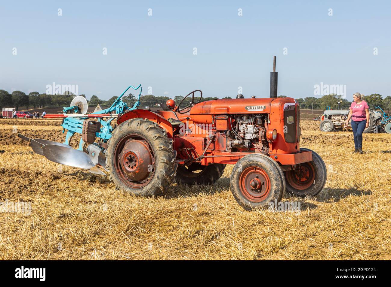 Old nuffield tractor ploughing hi-res stock photography and images - Alamy