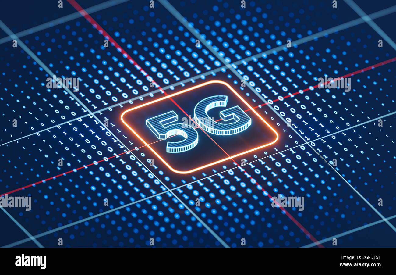 5G era,science and technology, 3d rendering. Computer digital drawing ...