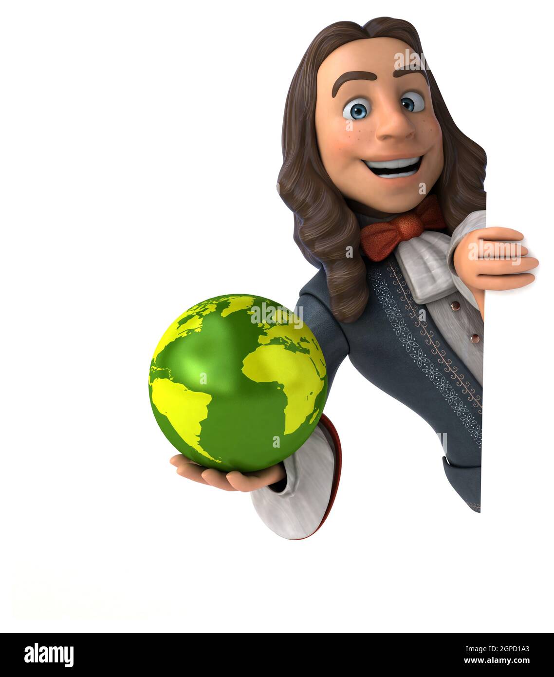 3D Illustration of a cartoon man in historical baroque costume Stock ...