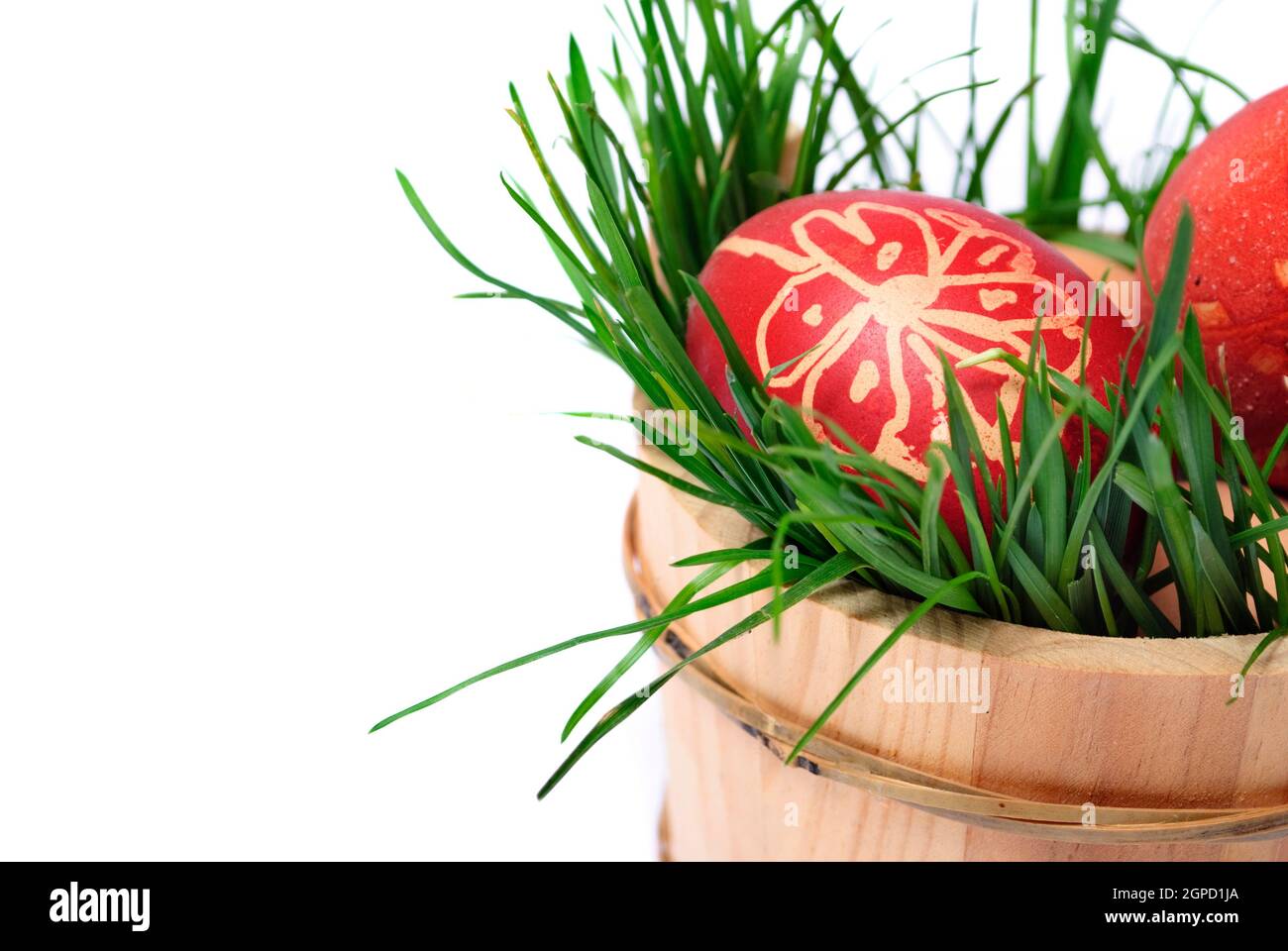 Red easter eggs isolated over white Stock Photo - Alamy
