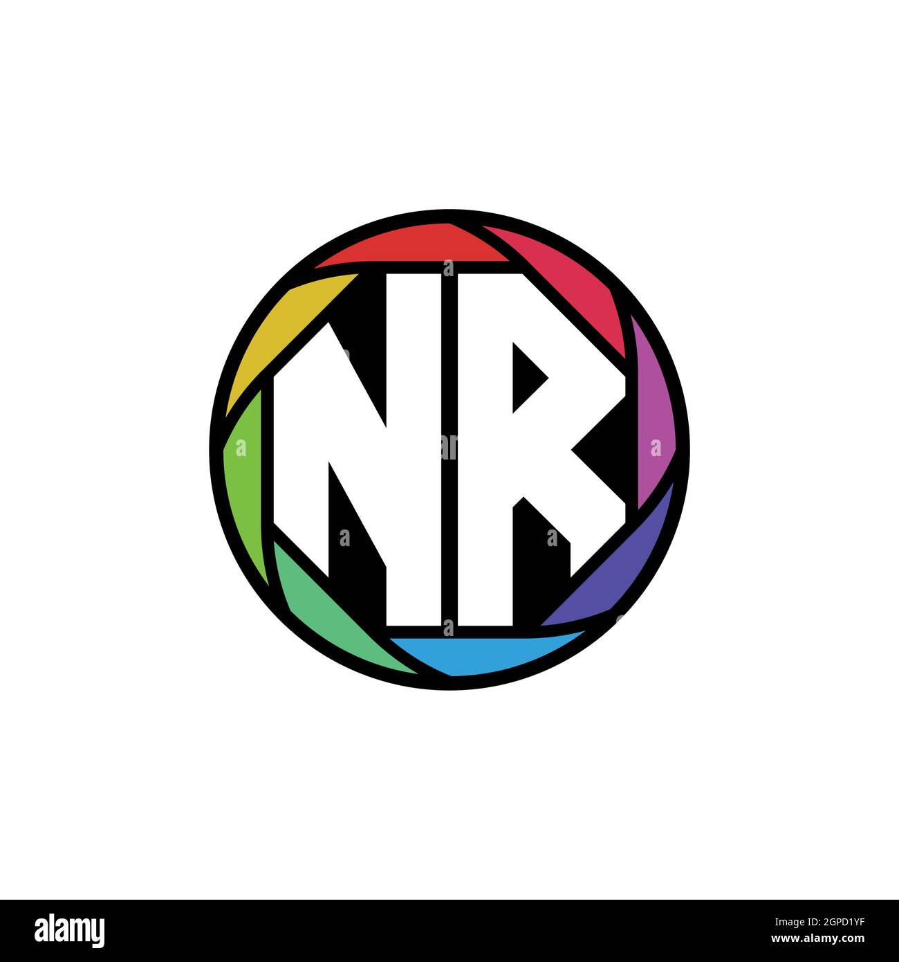 NR Monogram Logo Letter Geometric Polygonal lens rainbow, geometric ...
