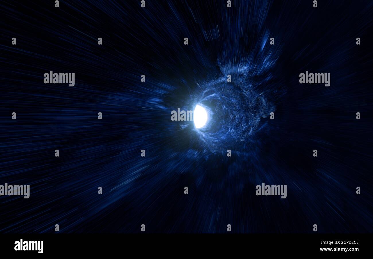Wormholes and glowing tunnels, 3d rendering. Computer digital drawing ...