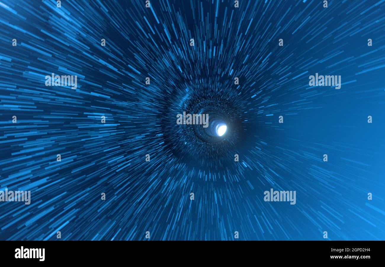 Wormholes and glowing tunnels, 3d rendering. Computer digital drawing ...