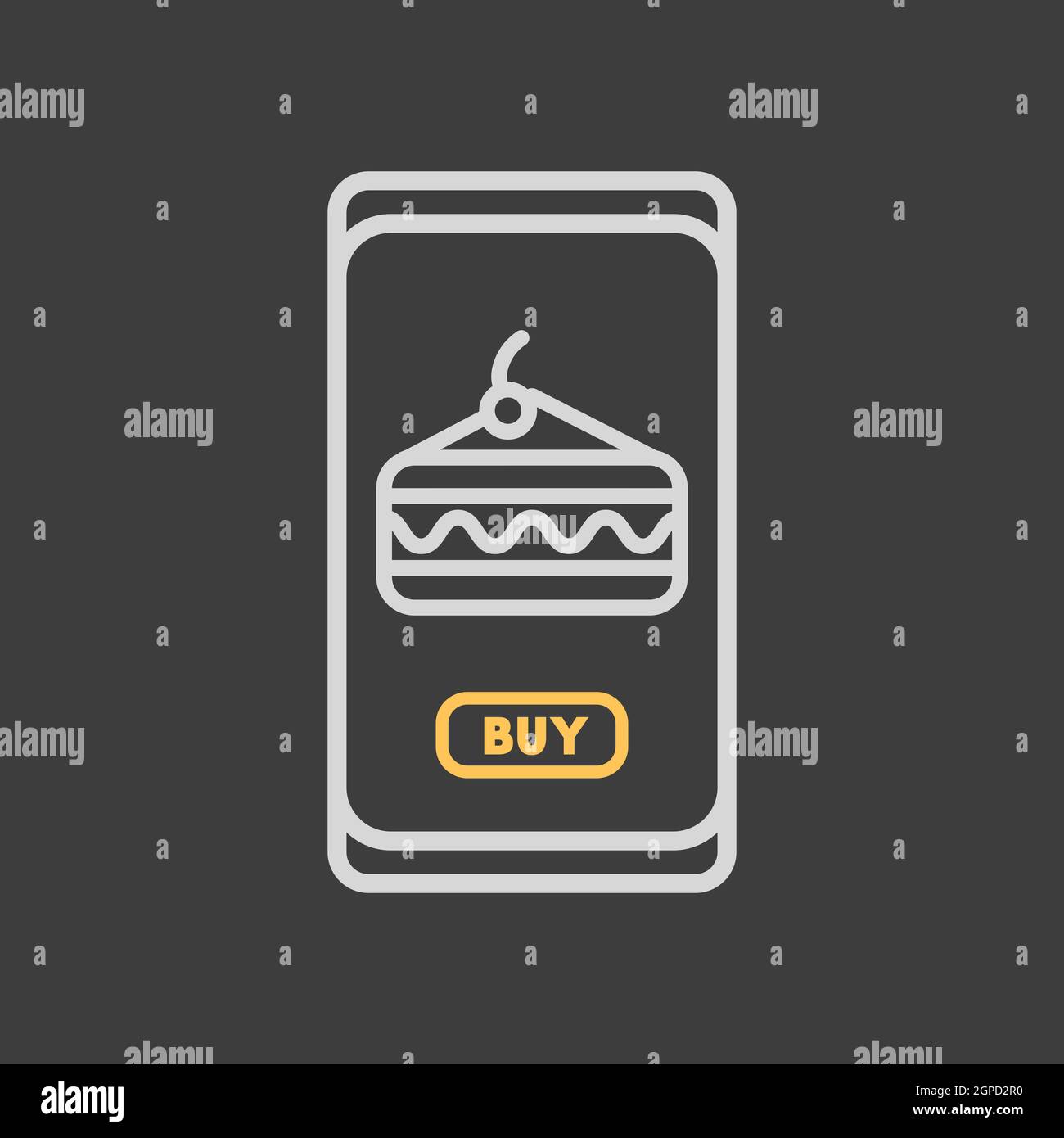 Fast food delivery service vector icon. Cake symbol. Mobile app order ...