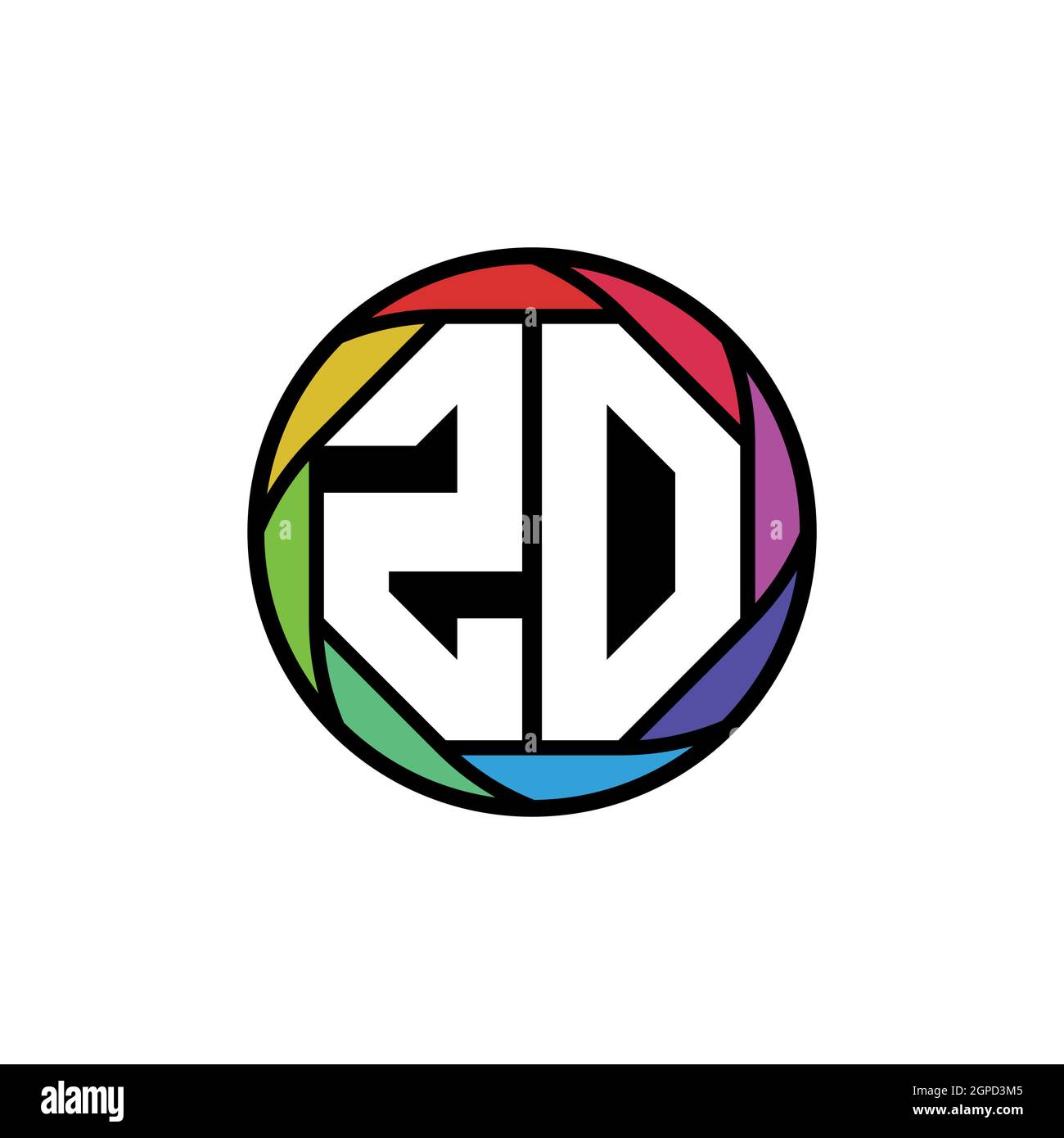 ZO Monogram Logo Letter Geometric Polygonal lens rainbow, geometric ...