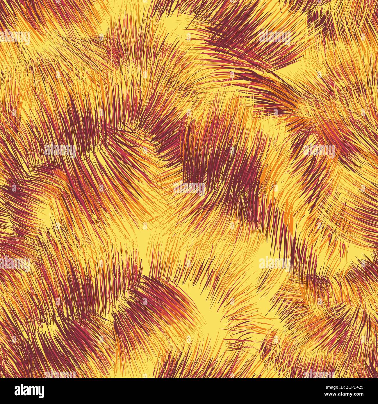 Vector abstract seamless pattern. Four colors. Chaotic brush brown, red ...