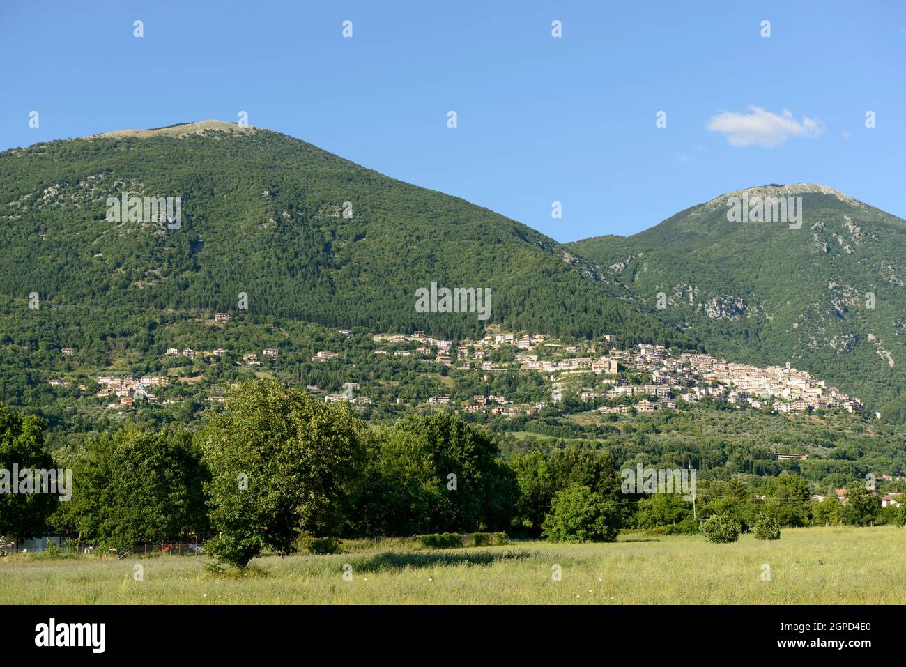 view form west of one of the historic hilly villages in the "holy ...