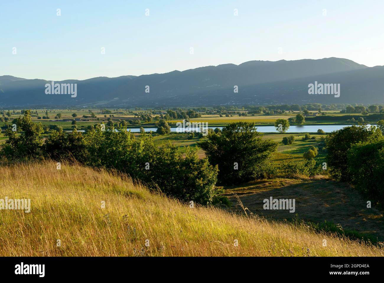 landscape with small lake in the lush countryside of the "holy valley ...