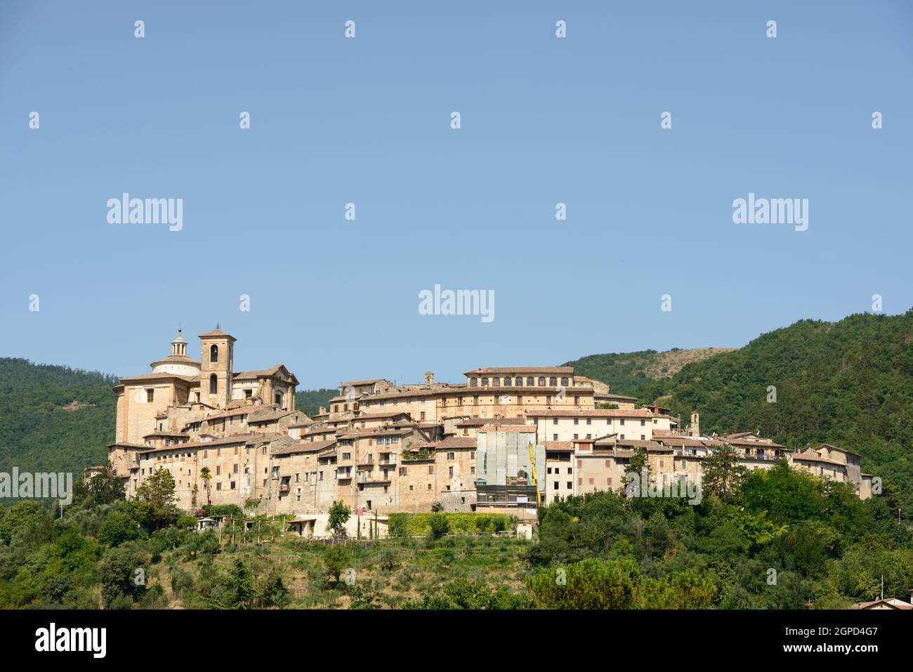 view of old buildings of one of the historic villages in the "holy ...