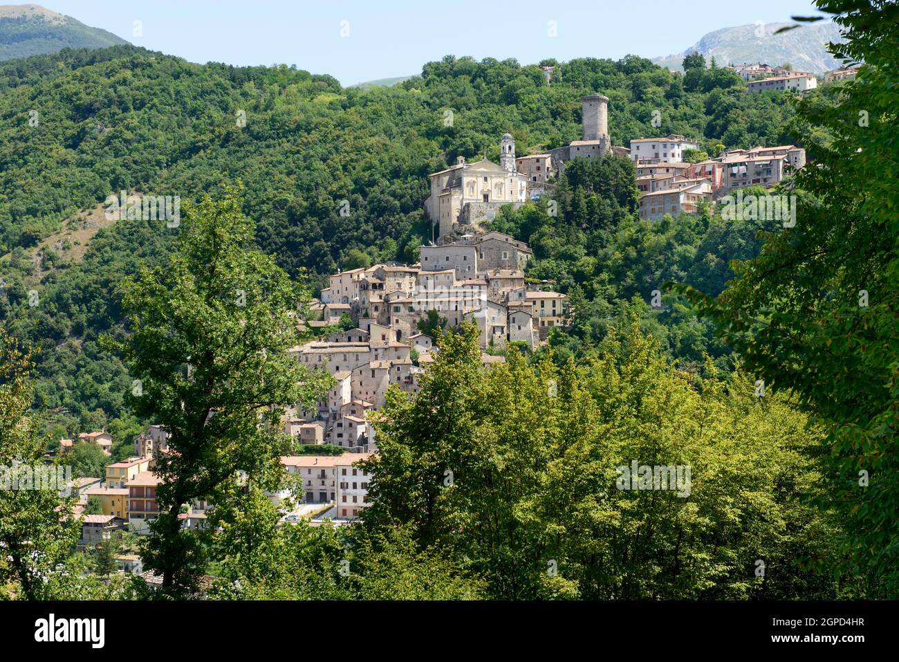 view of old buildings of one of the historic villages in the "holy ...