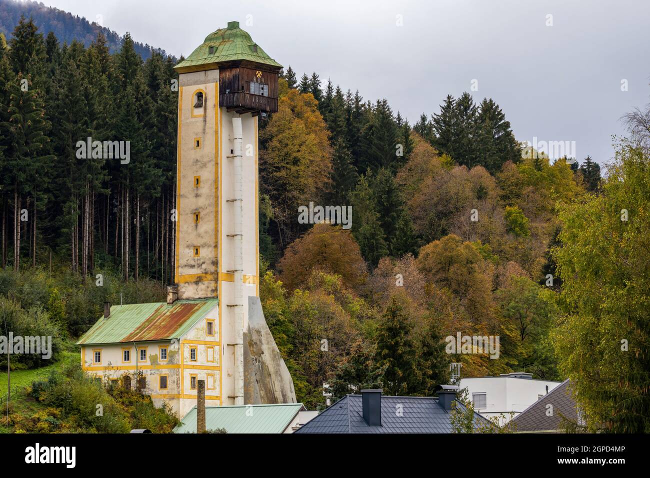 Old mining tower, Arnoldstein, Land of Carinthia, Austria Stock Photo ...