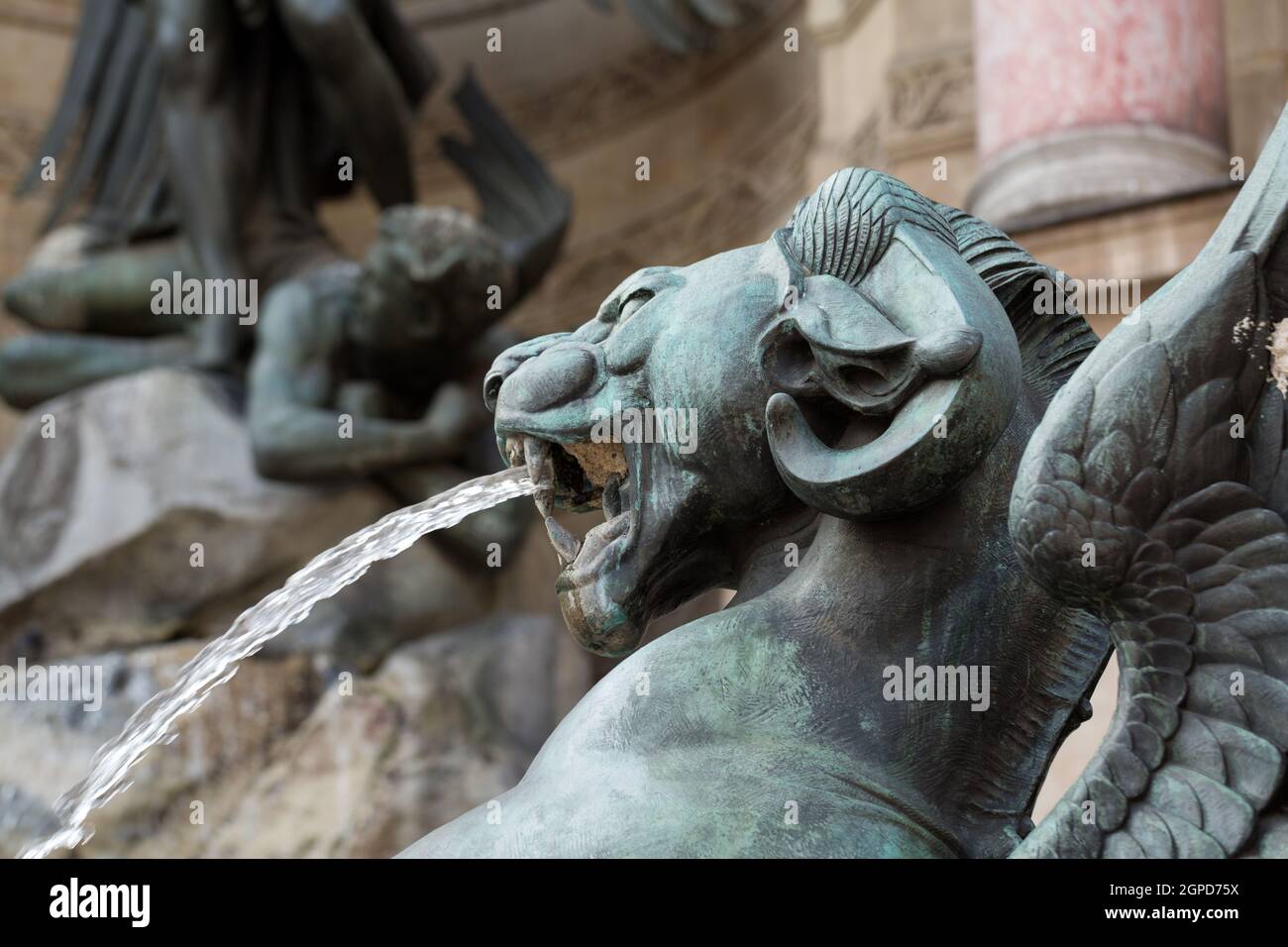 Bronze dragon fontaine saint michel paris hi-res stock photography and ...