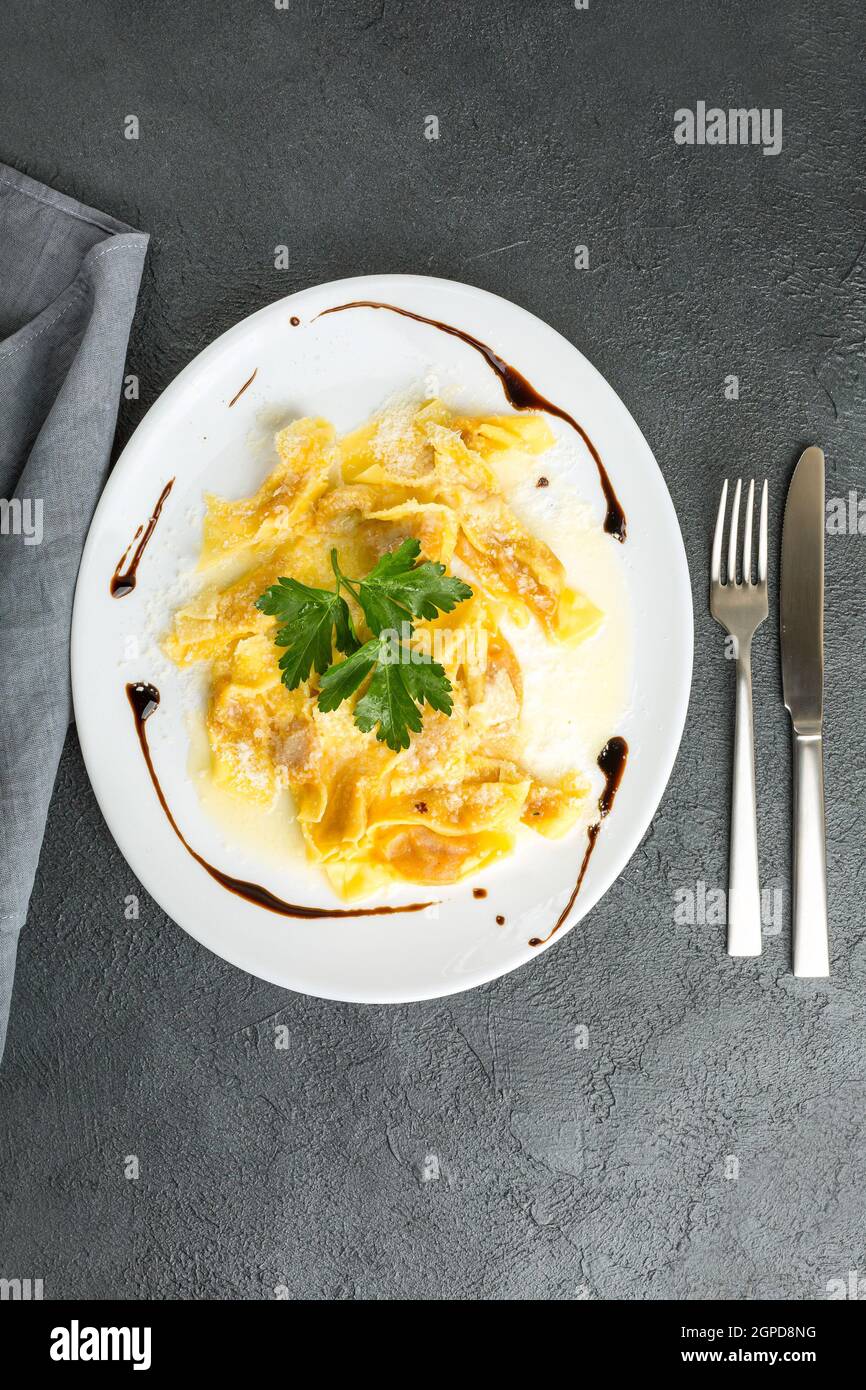 Italian cuisine - Typical casoncelli in the style alla berescian have a ...