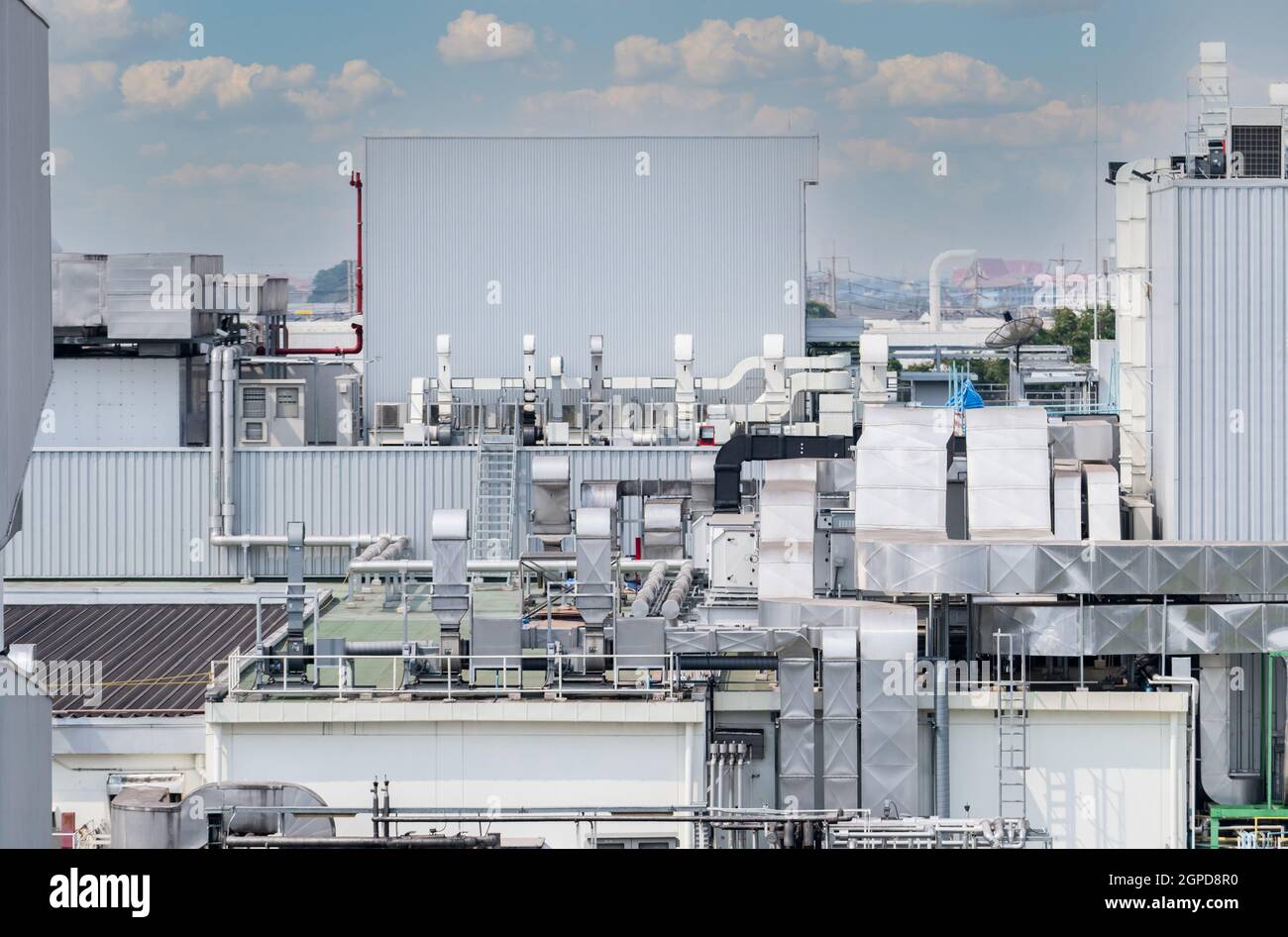 Air flow system of factory. Industrial ventilation. Air flow system on ...