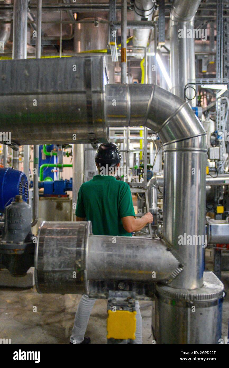 Genthin, Germany. 24th Sep, 2021. Michael Fleig, plant manager of the ...