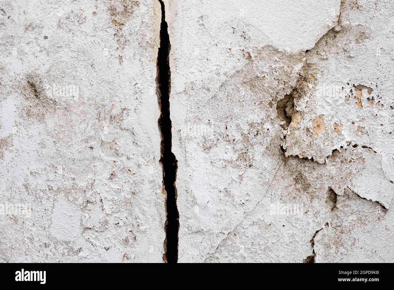 Crack on cement floor. Damaged wall Stock Photo - Alamy