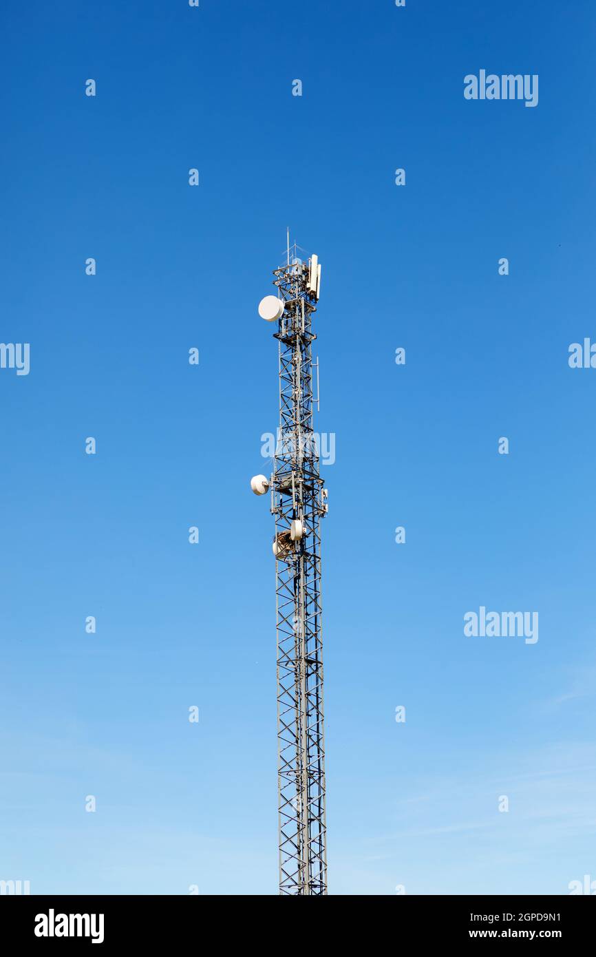 Very tall antenna tower for communication Stock Photo - Alamy