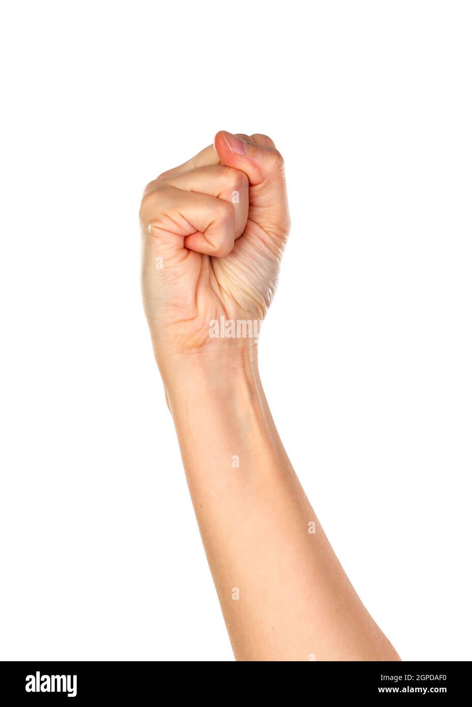 Female hand with close fist isolated on a white background Stock Photo ...