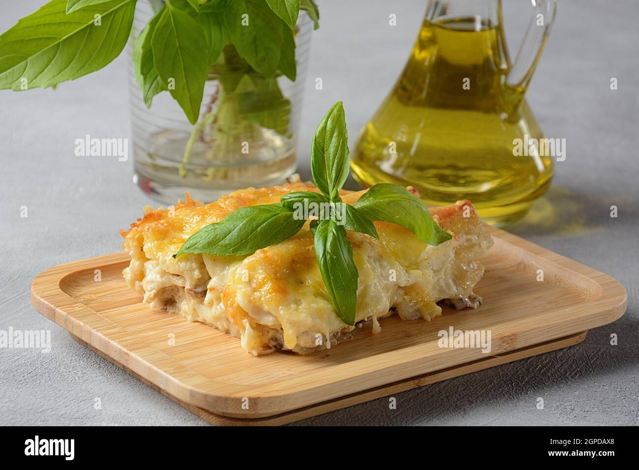 Cannelloni pasta stuffed with spinach, mushrooms,ricotta and sauce ...