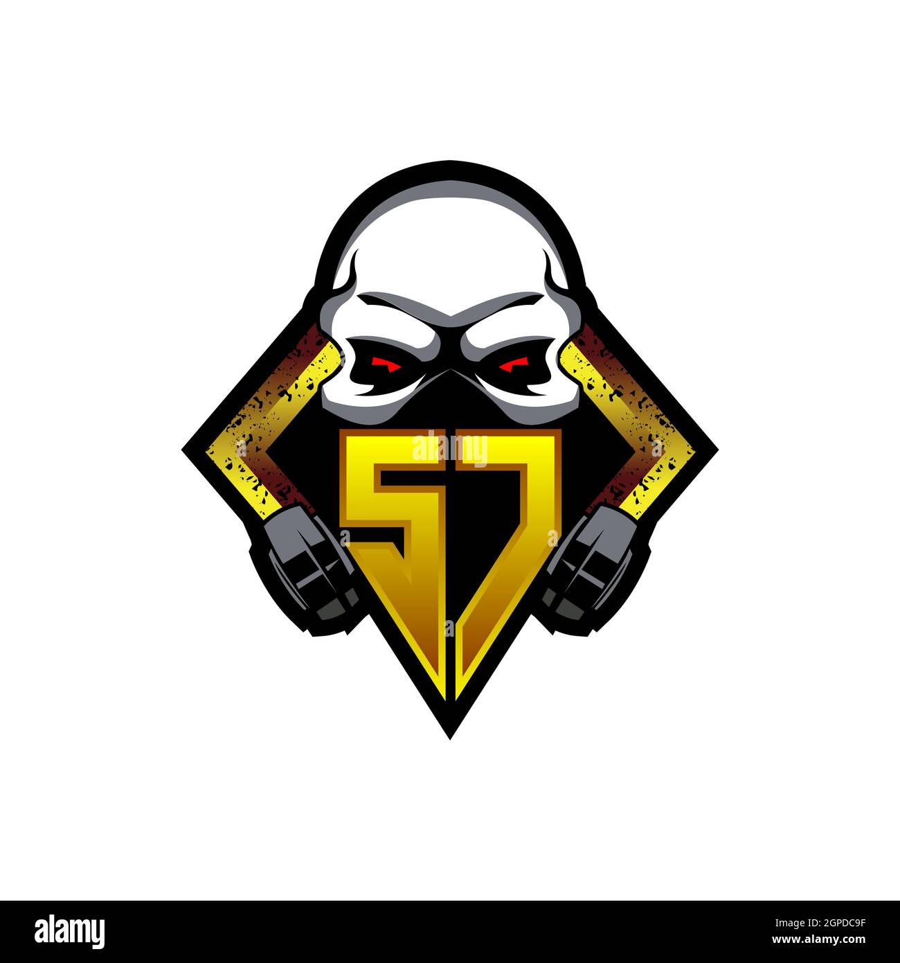 UC Logo ESport Gaming Initial with Blue Light Color design vector ...