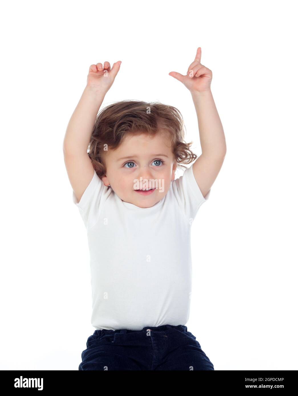 Baby raised hands hi-res stock photography and images - Alamy