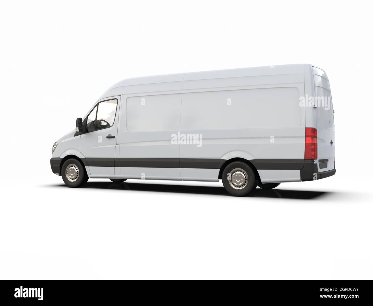 White Commercial Delivery Truck on a White Background isolated ...