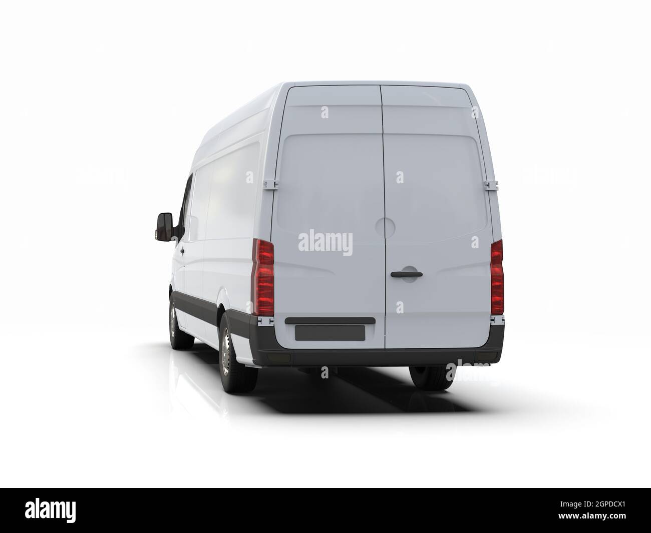White Commercial Delivery Truck on a White Background isolated ...