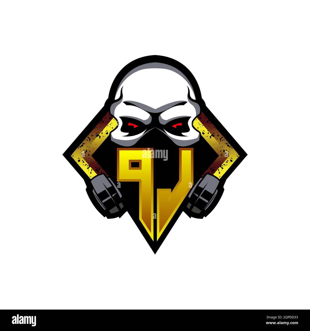 RL Logo ESport Gaming Initial with Blue Light Color design vector ...