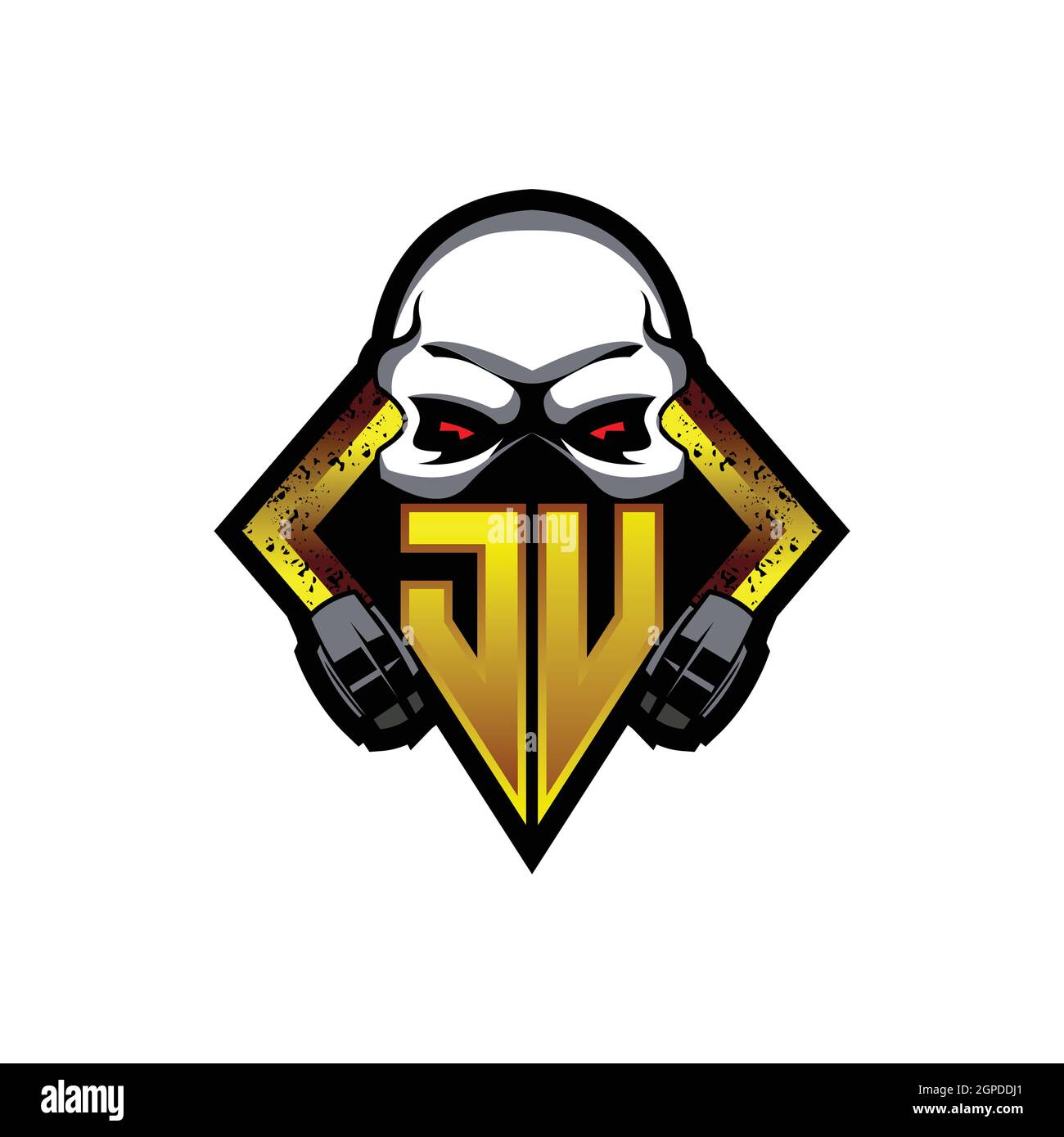 JU Logo monogram with Skull Shape designs template vector icon modern ...