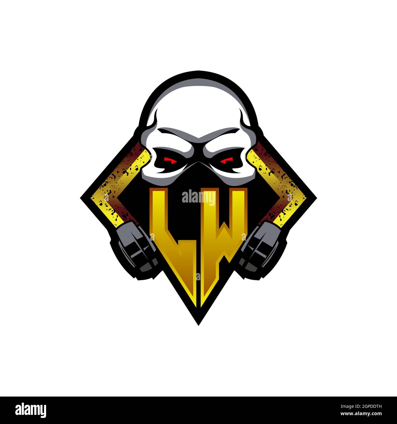 LW Logo monogram with Skull Shape designs template vector icon modern ...