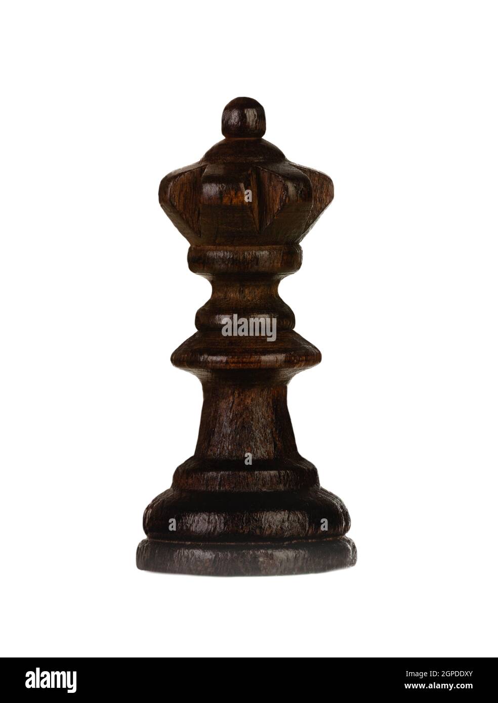 Wooden brown queen, chess piece isolated on a white background Stock ...