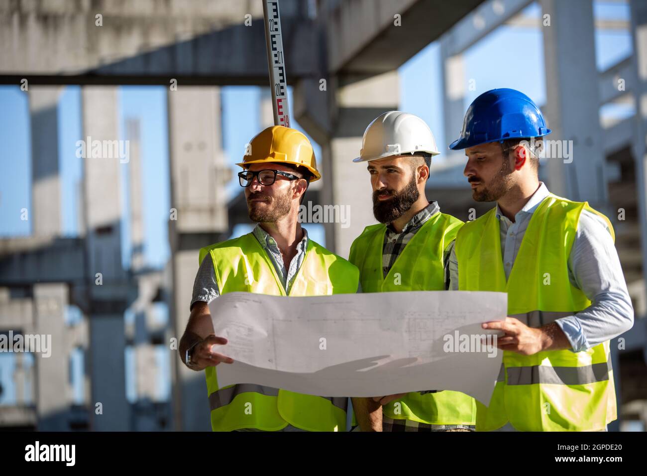 Business building teamwork people concept. Group of engineer with ...