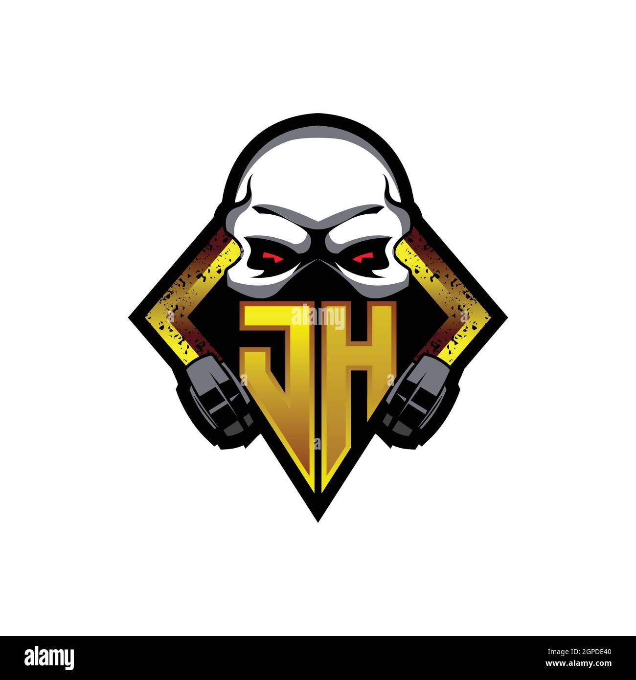 JH Logo monogram with Skull Shape designs template vector icon modern ...