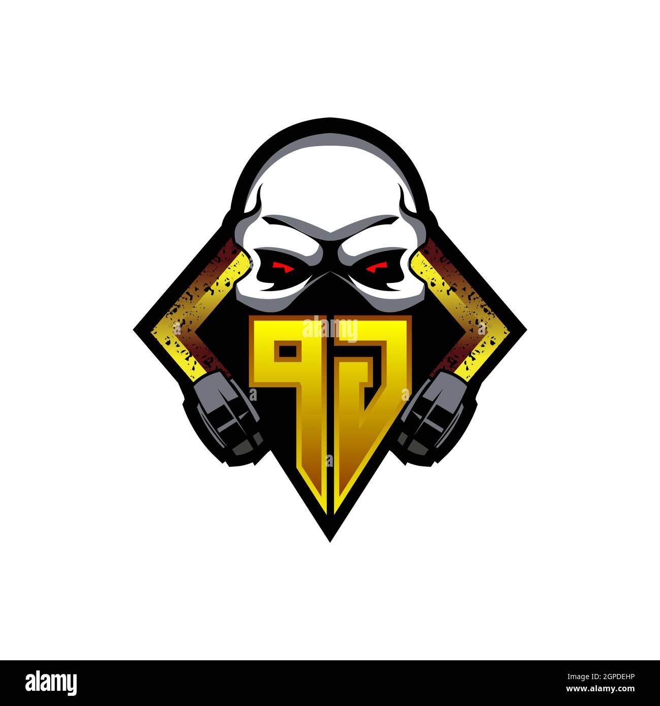 PG Logo monogram with Skull Shape designs template vector icon modern ...