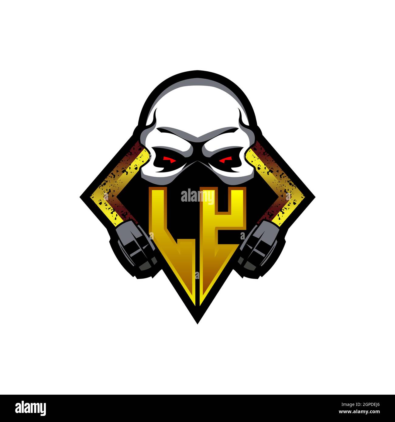 LY Logo monogram with Skull Shape designs template vector icon modern ...