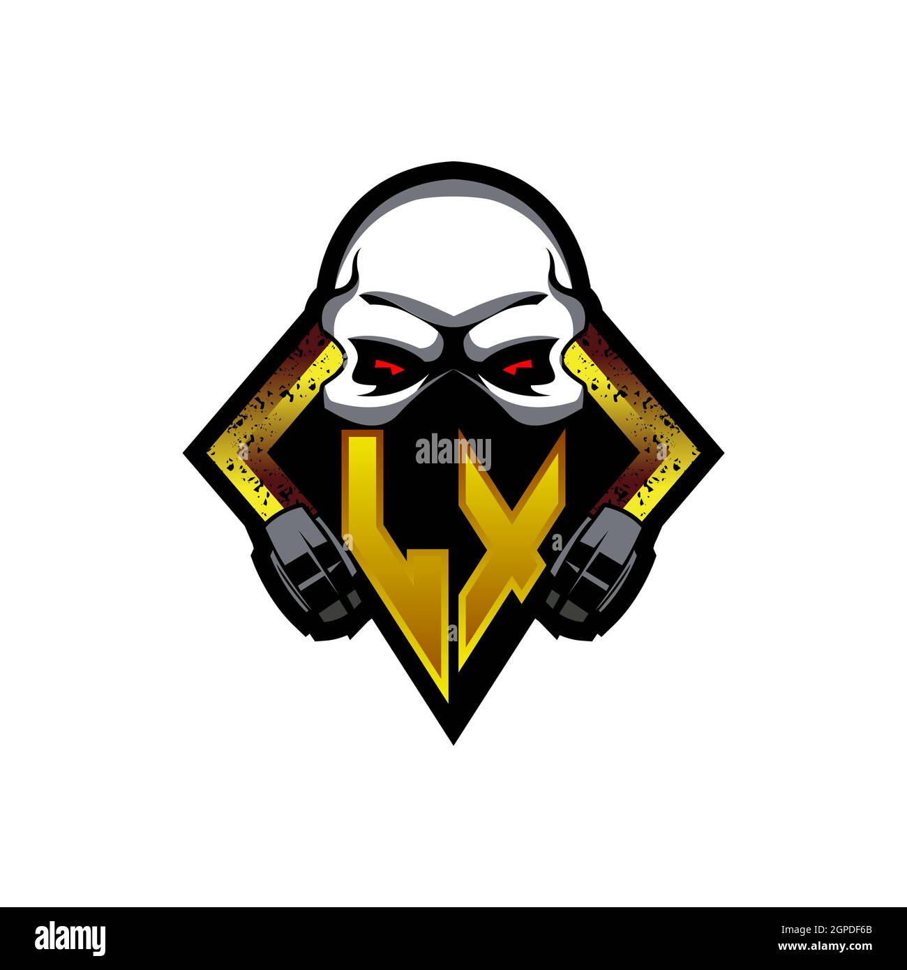 LX Logo monogram with Skull Shape designs template vector icon modern ...