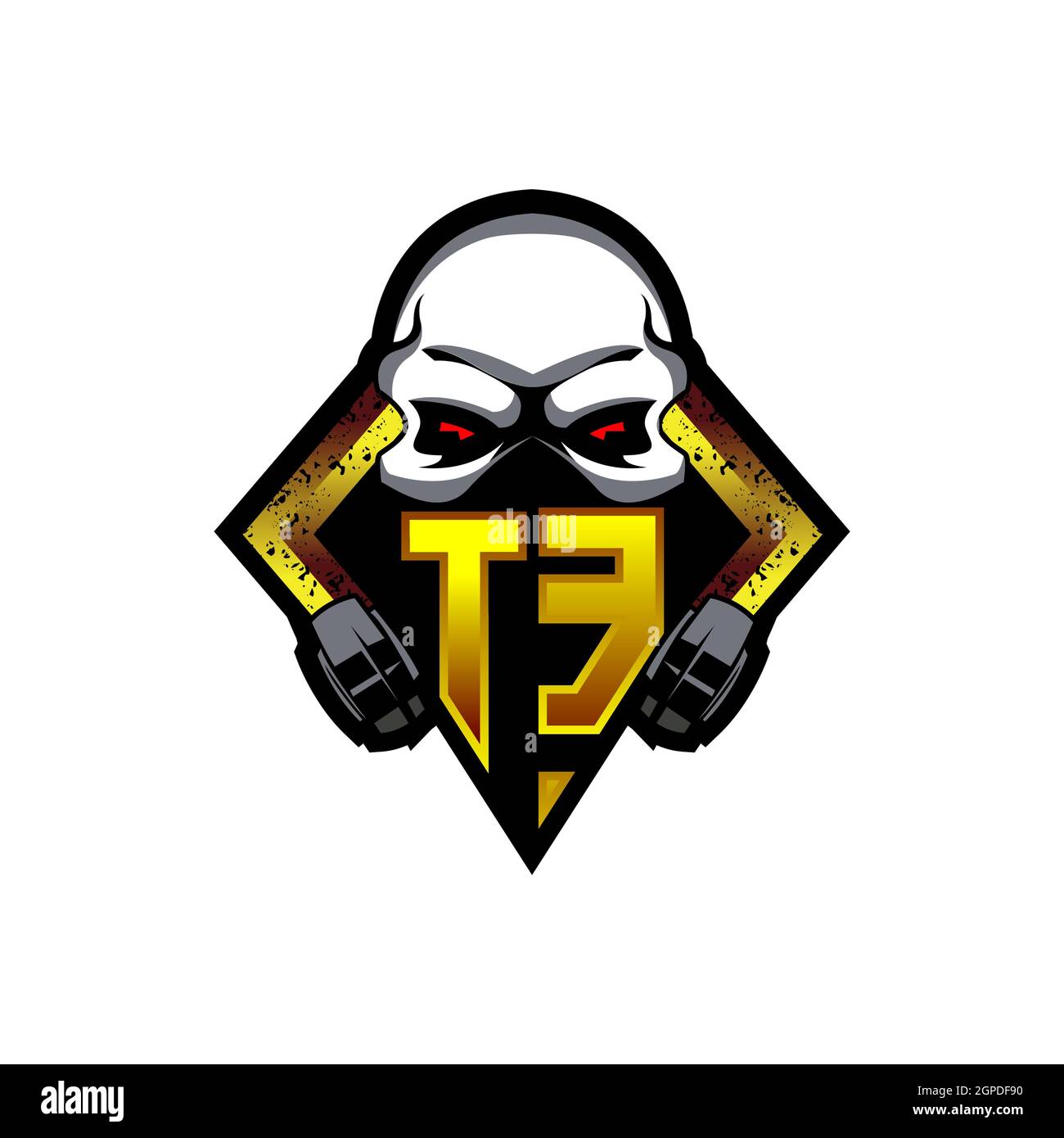 TE Logo monogram with Skull Shape designs template vector icon modern ...