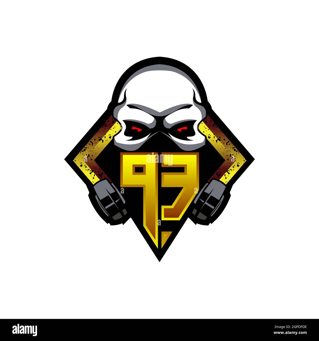 PE Logo monogram with Skull Shape designs template vector icon modern ...